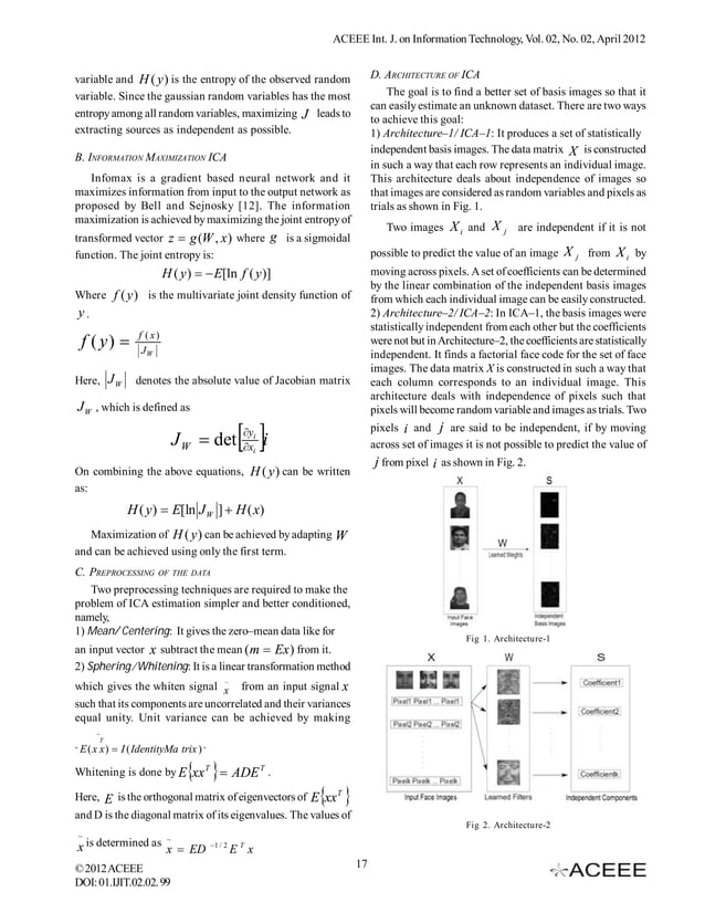 An Information Maximization Approach Of Ica For Gender Classification Pdf
