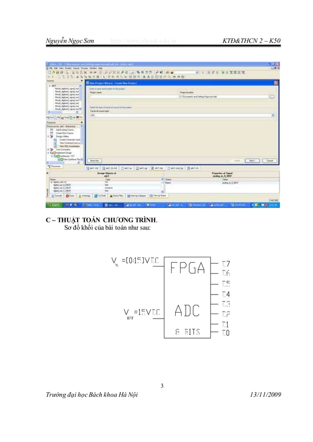 Đề tài: Thiết kế một bộ chuyển đổi Analog – Digital (ADC) 8-Bits sử dụng chip FPGA | DOC