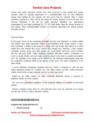 Scalable and adaptive data replica placement for geo distributed cloud storages | DOCX