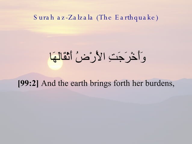99 Surah Az Zalzala (The Earthquake) | PPT | Islam | Religion ...