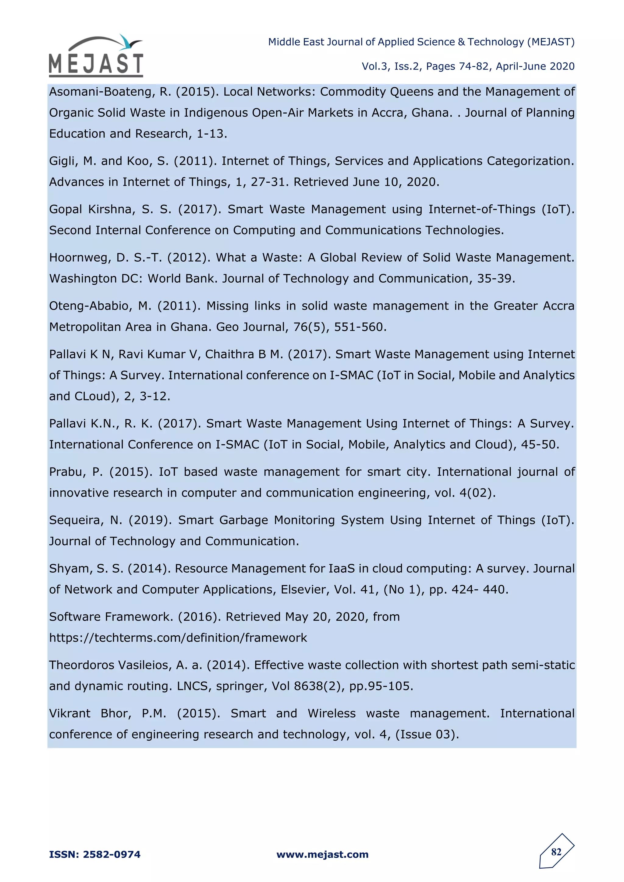 Smart Garbage Monitoring System using Internet of Things | PDF