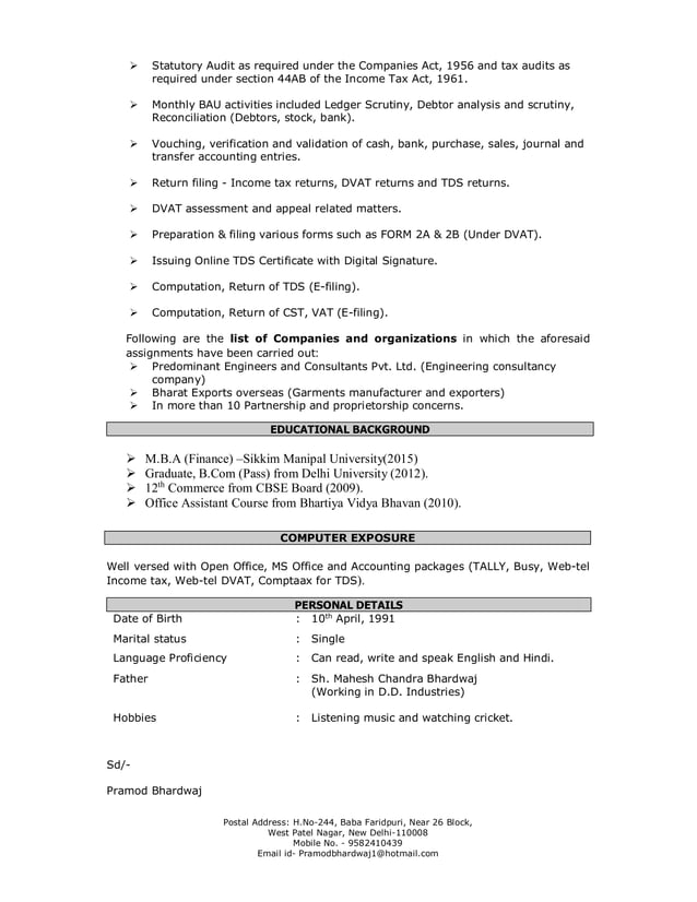 Cv_Pramod Bhardwaj | PDF