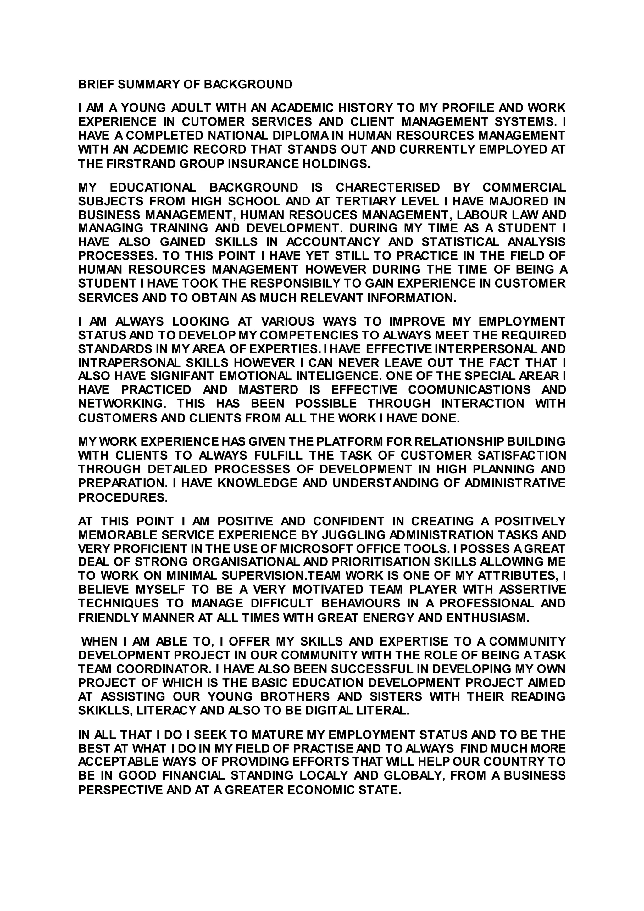 BRIEF SUMMARY OF BACKGROUND | DOCX