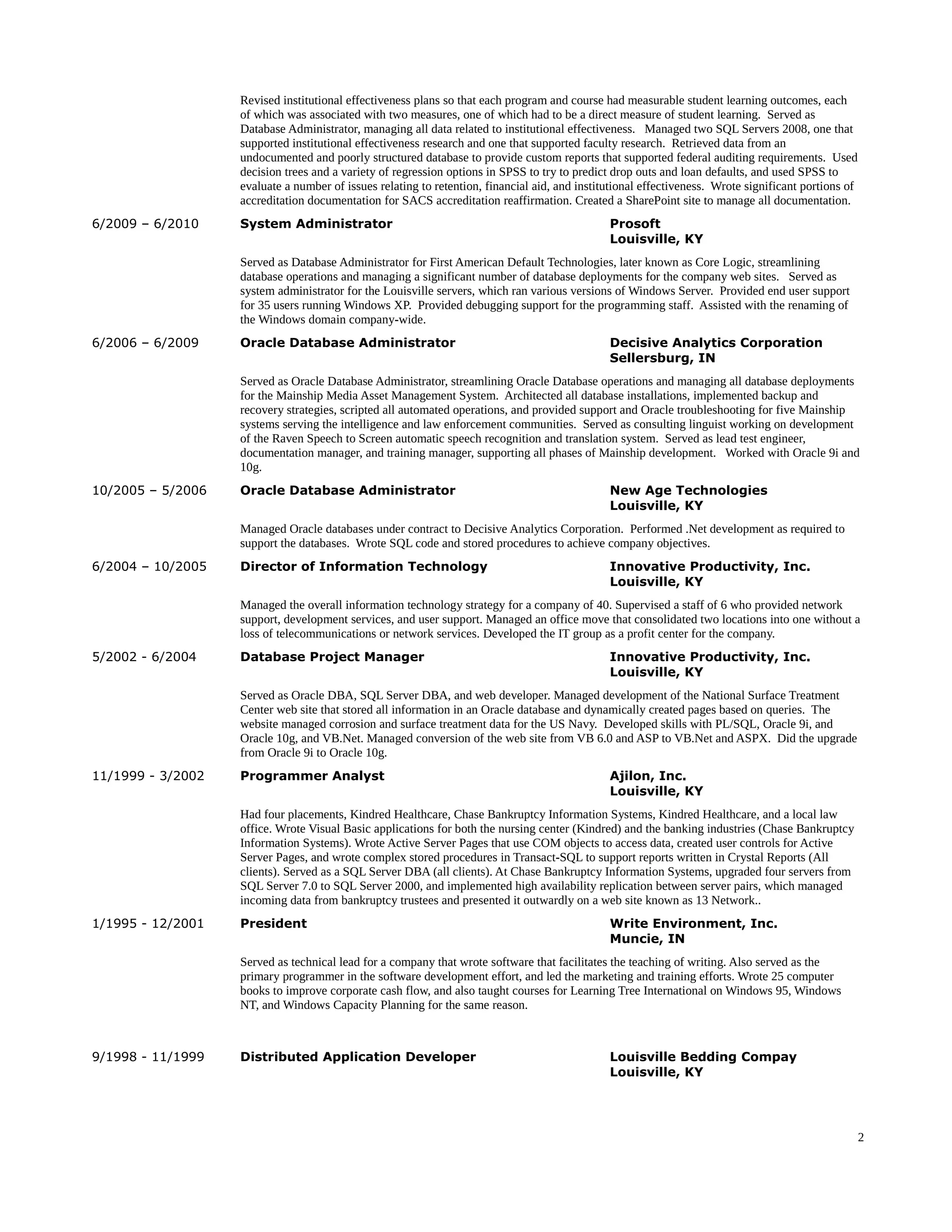 ForrestHouletteRevised | DOC | Databases | Computer Software and Applications