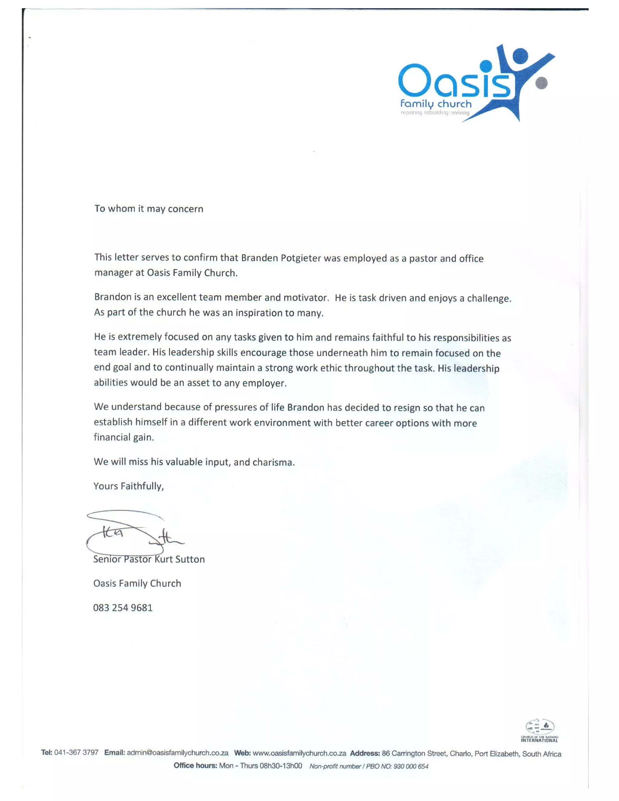 Reference letter | DOC