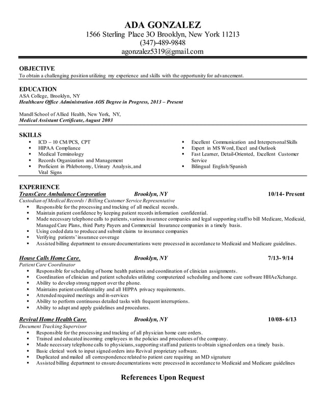 Ada Gonzalez resume 1 | PDF