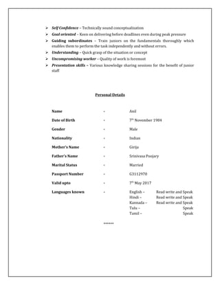 Anil Resume updated | DOC