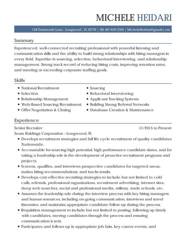 Michele Resume 1 | PDF
