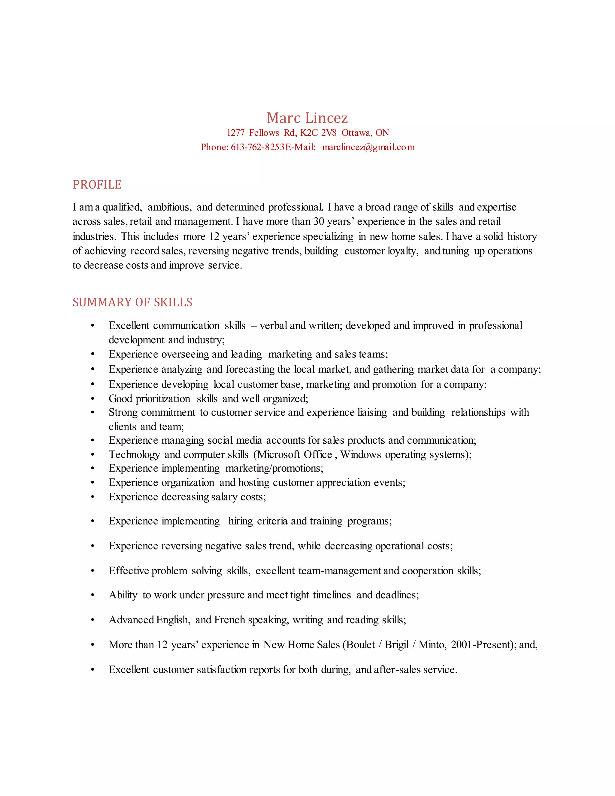 Lincez, Marc Resume,,2016 | PDF