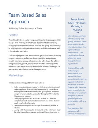 Team Based Sales Approach Concept Whitepaper Linkedin (1) | PDF