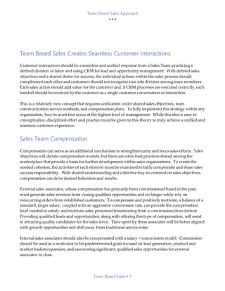 Team Based Sales Approach Concept Whitepaper Linkedin (1) | PDF