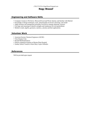 N. Wassef Resume 2016 | PDF