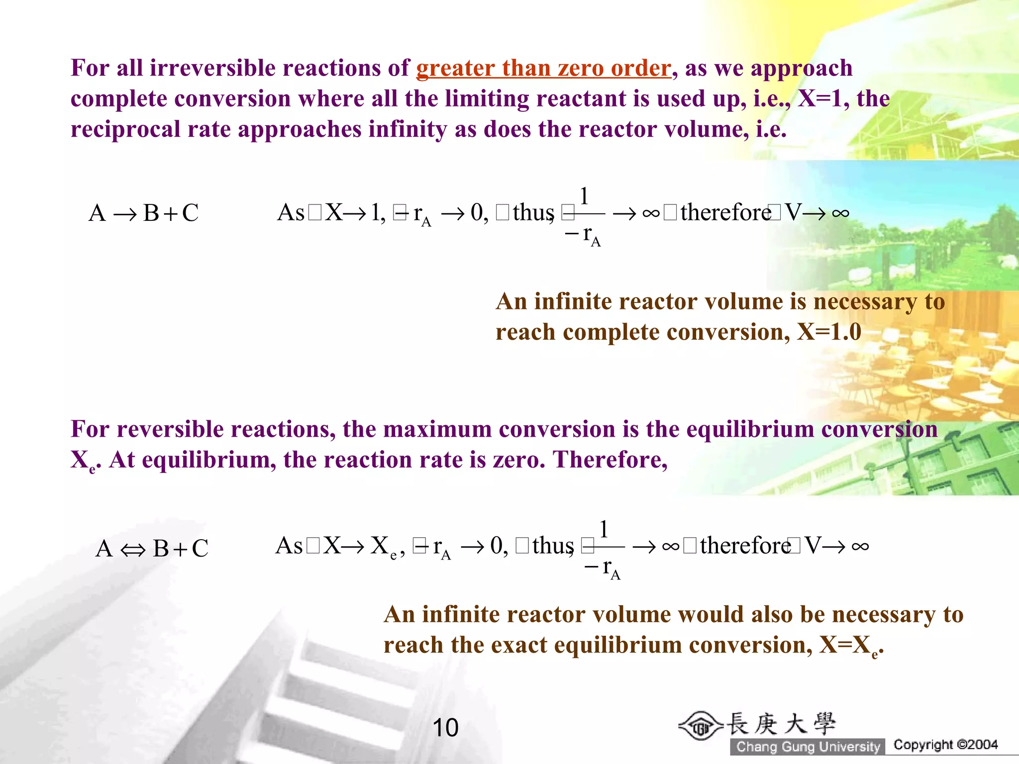 conversion and reactor sizing | PPT