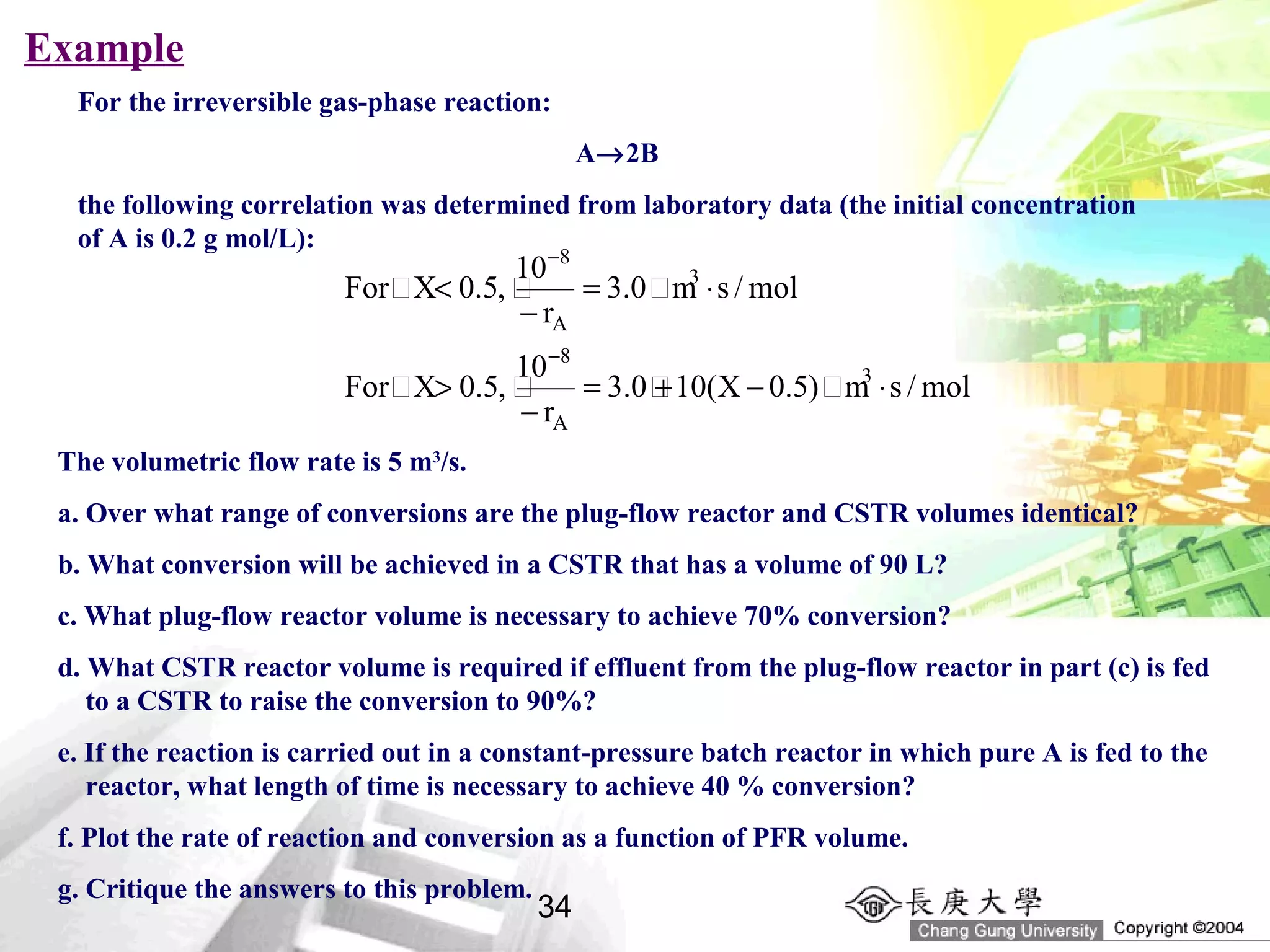 conversion and reactor sizing | PPT