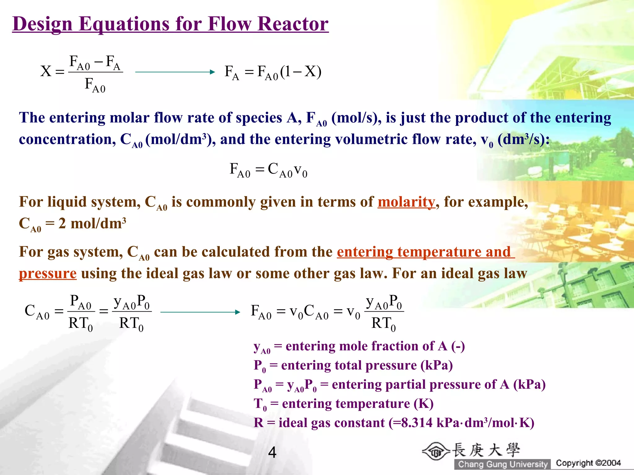 conversion and reactor sizing | PPT