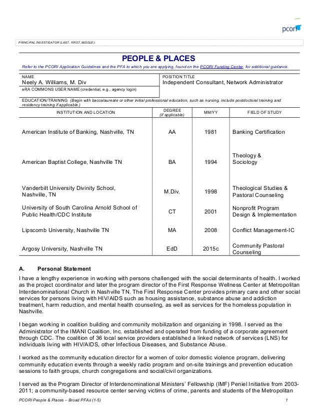 Williams_biosketch_PCORI Revised 2_20-submitted _PI rev 2-23-15