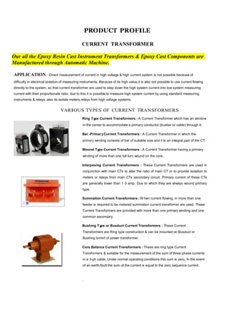 Catalogue-Oil Cooled-Resin Cast CTs-PTs-ATS | PDF