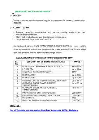 Catalogue-Oil Cooled-Resin Cast CTs-PTs-ATS | PDF