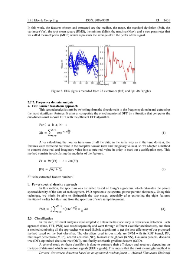 Drivers’ drowsiness detection based on an optimized random forest classification and single ...