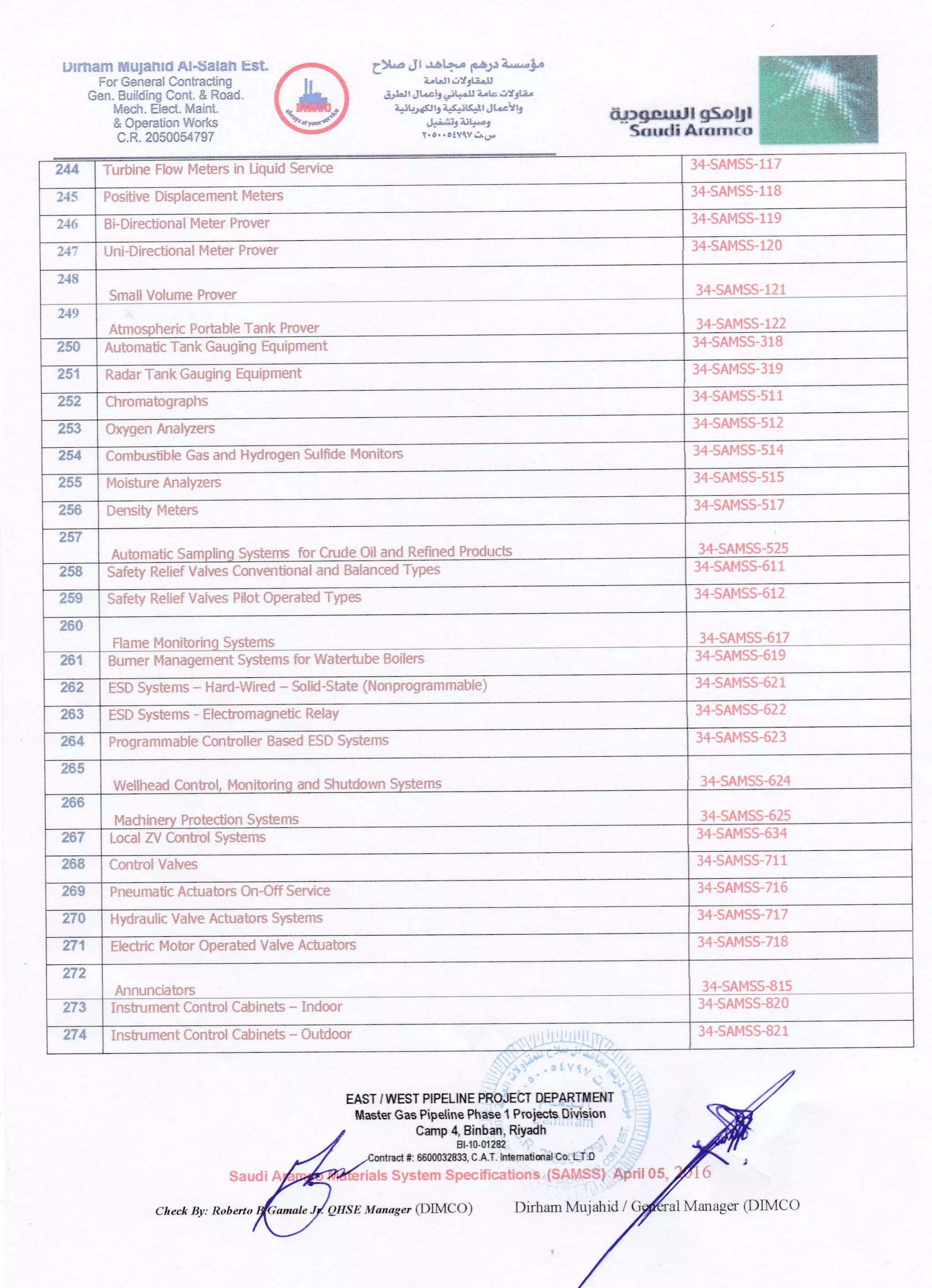 Saudi Aramco Material System Specifications (SAMSS) 9 | PDF