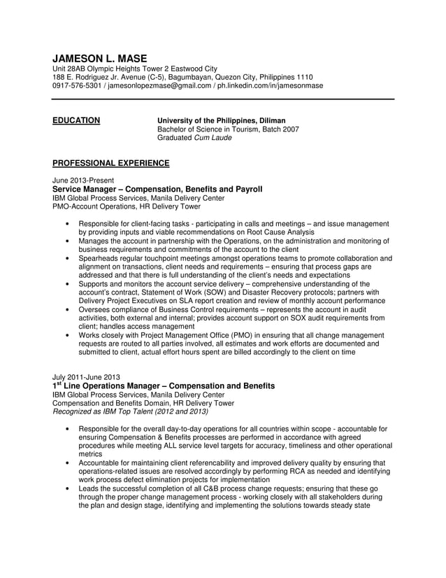 Jameson Mase - Curriculum Vitae | PDF