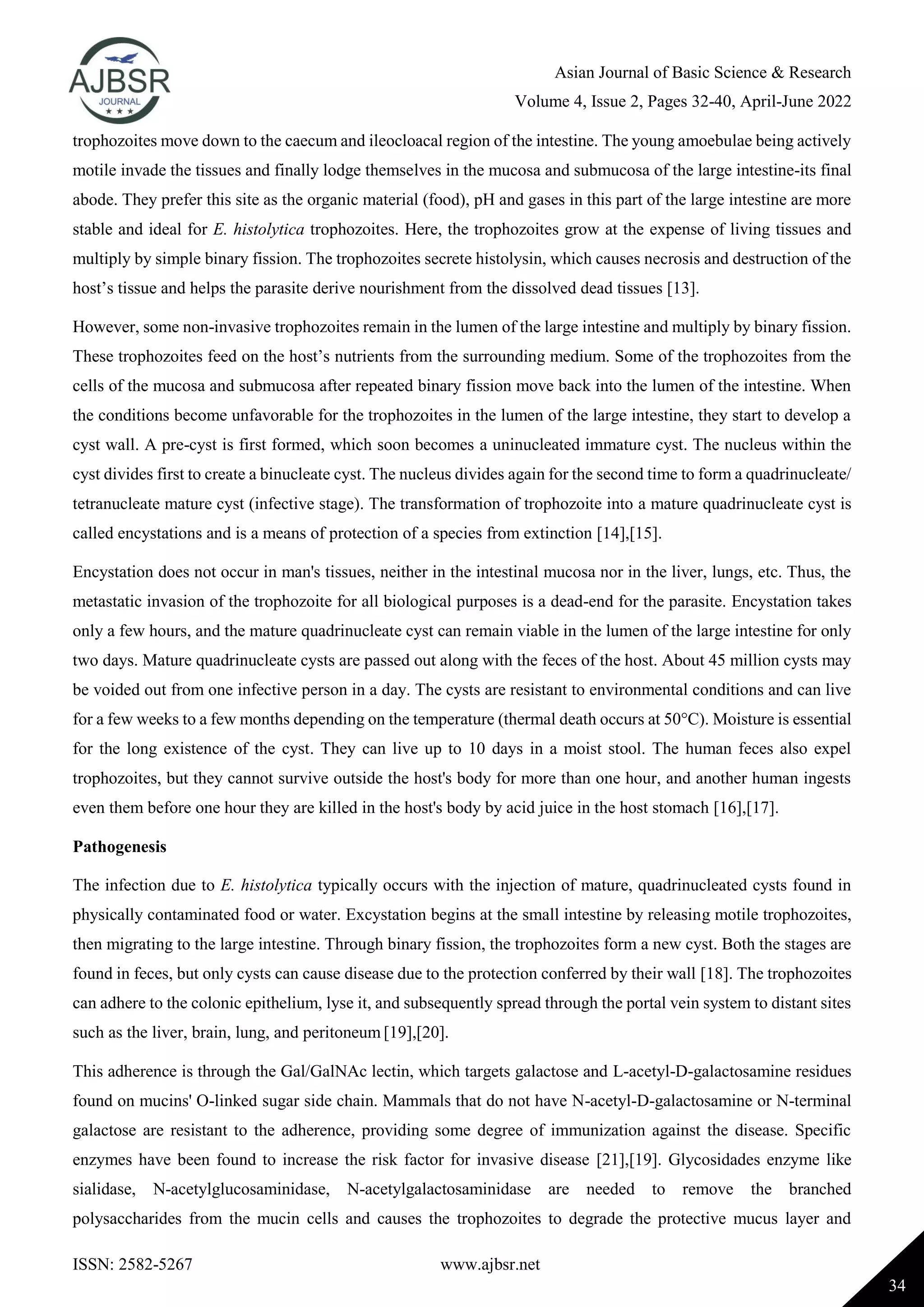 Amoebiasis: An Infectious Disease Caused by Entamoeba histolytica | PDF