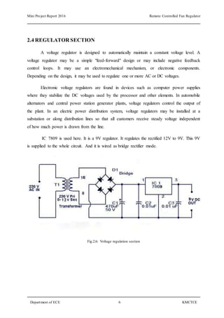 3) Remote Controlled Fan Regulator | DOCX