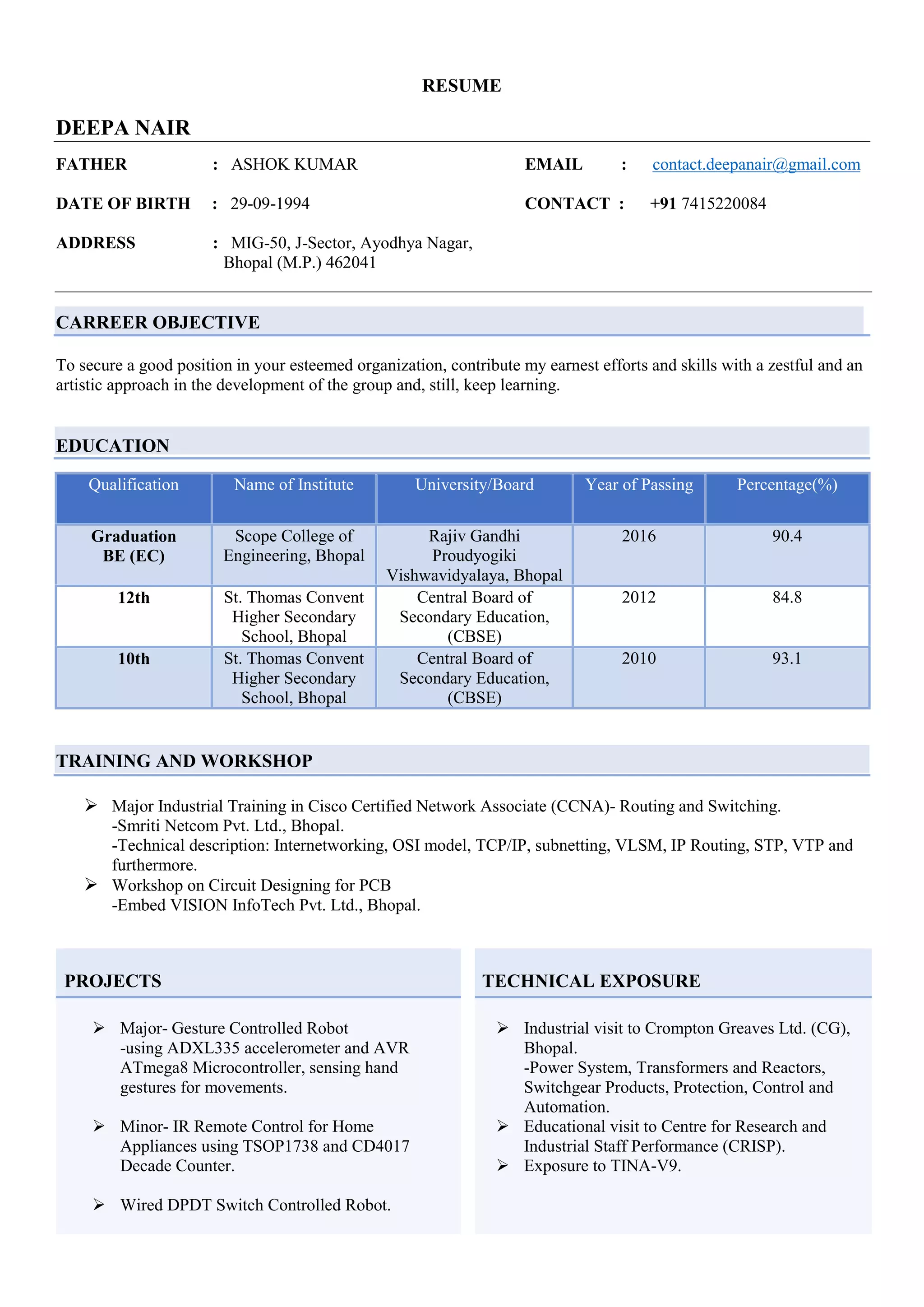 DEEPA NAIR_RESUME | PDF