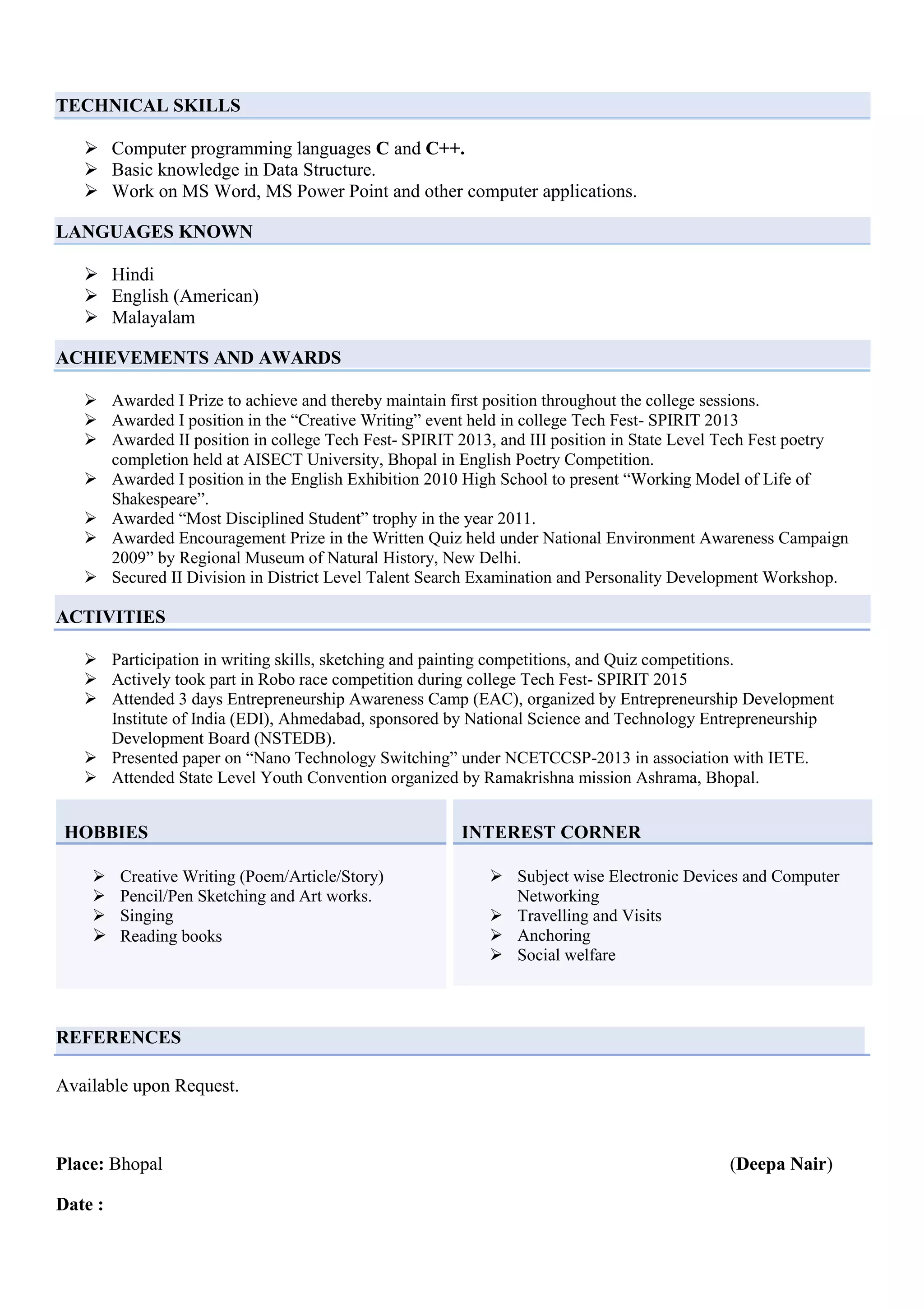 DEEPA NAIR_RESUME | PDF