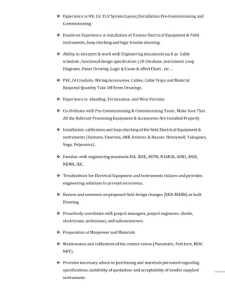 E&I Engineer CV | DOC