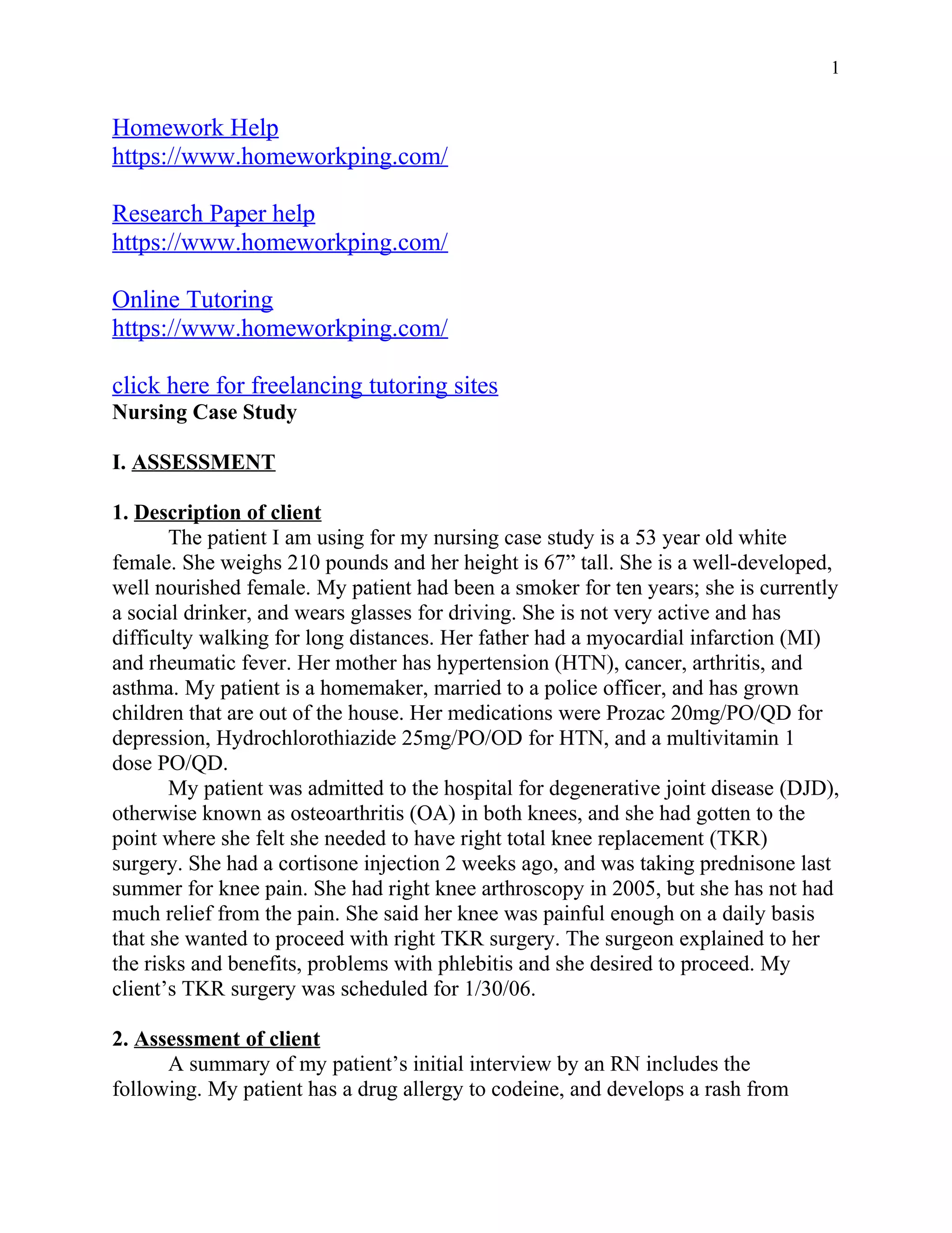 99409907 nursing-case-study | PDF