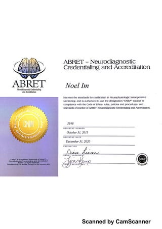 CNIM Certificate | PDF