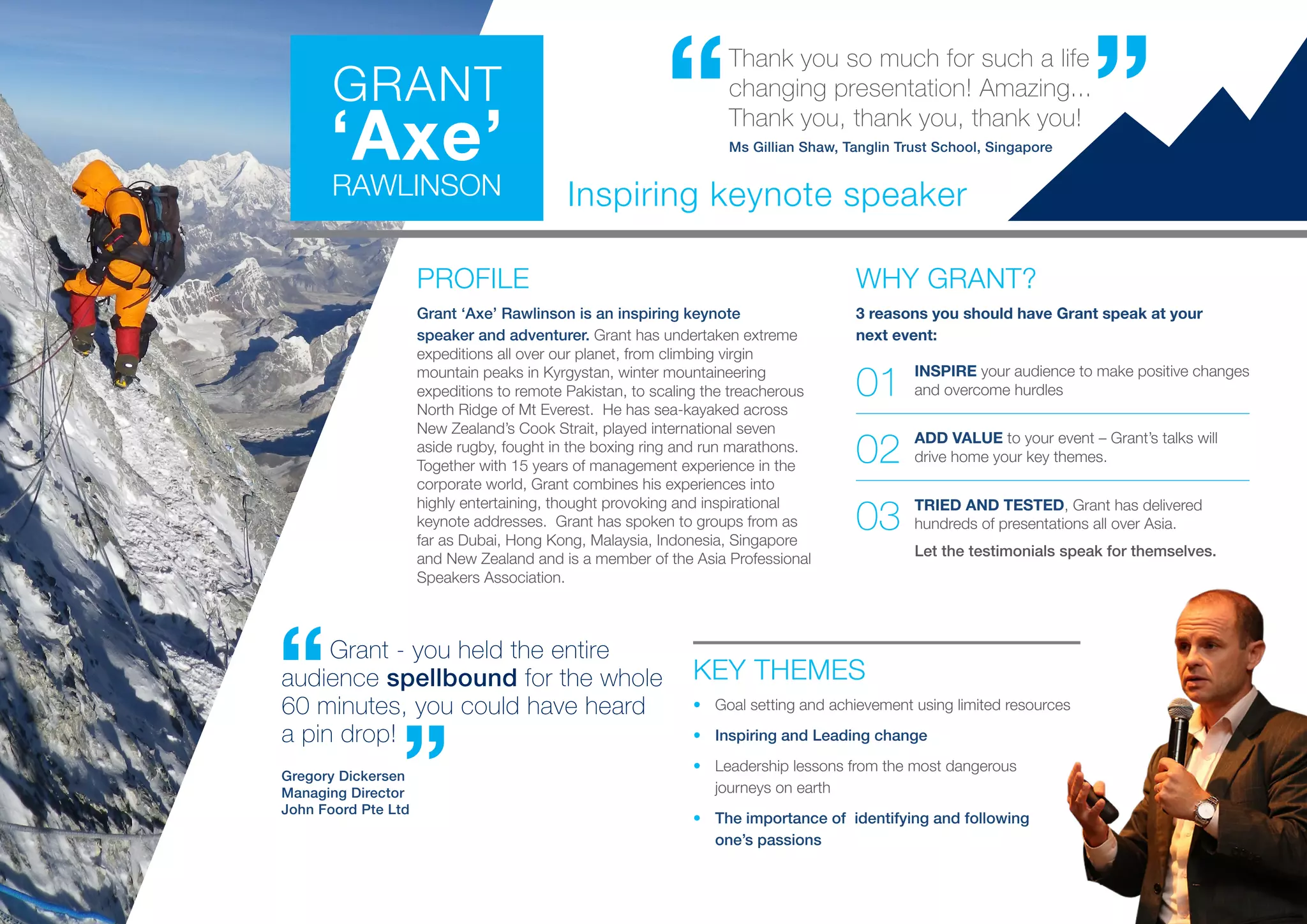 Grant Axe Rawlinson - inspiring key note speaking profile | PPT