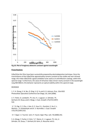 THE OPTICAL PROPERTIES OF CdSe | DOCX
