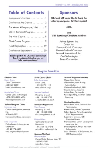 CIC 17 Preliminary Program | PDF