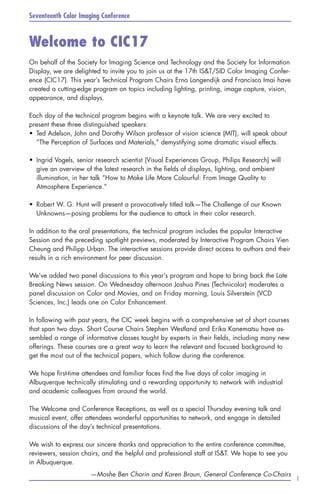 CIC 17 Preliminary Program | PDF