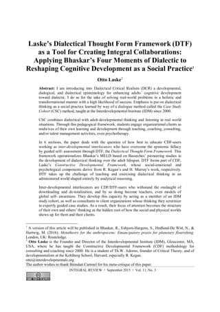 DTF as a Tool for Creating Integral Collaborations | PDF