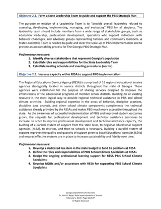 GaDOE PBIS Strategic Plan | PDF