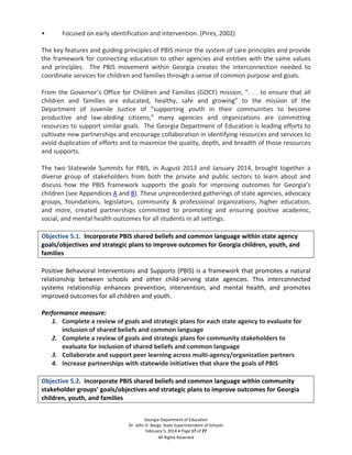 GaDOE PBIS Strategic Plan | PDF