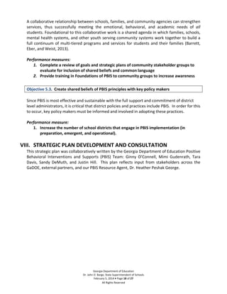 GaDOE PBIS Strategic Plan | PDF
