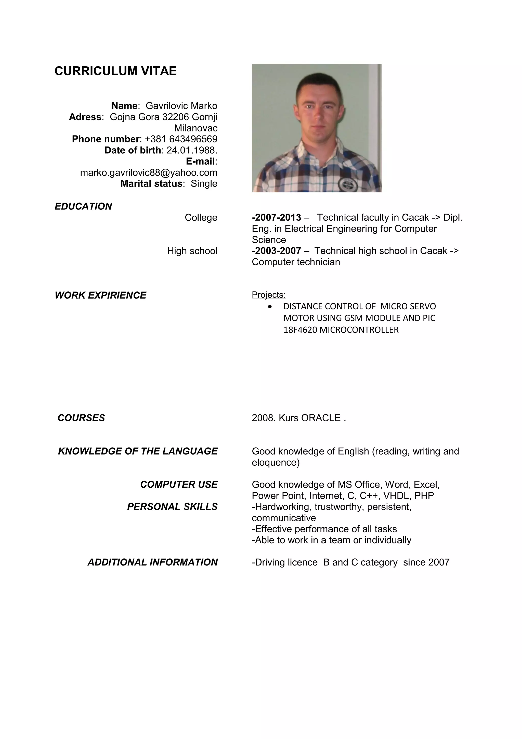 CV english | PDF