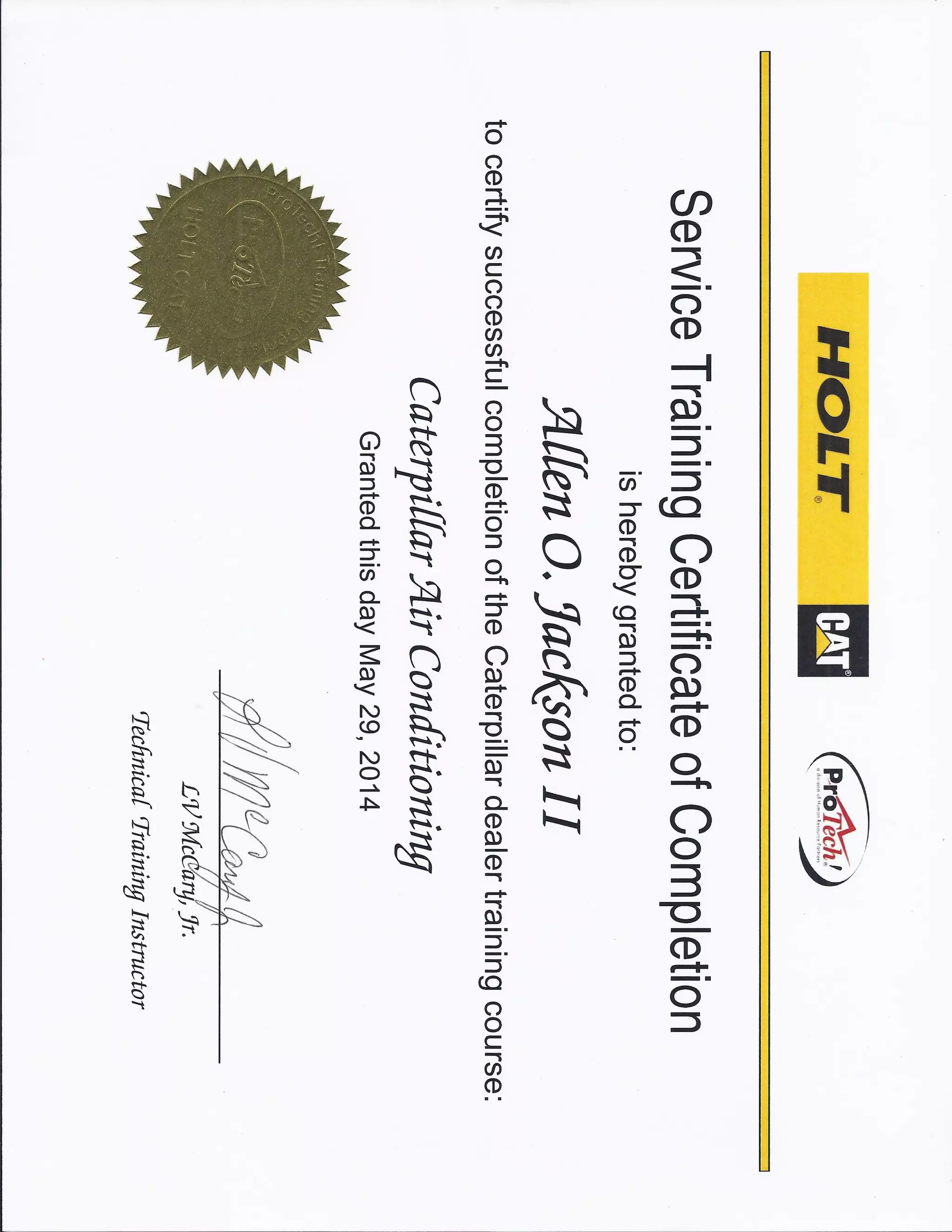 CAT AC Certificate | PDF