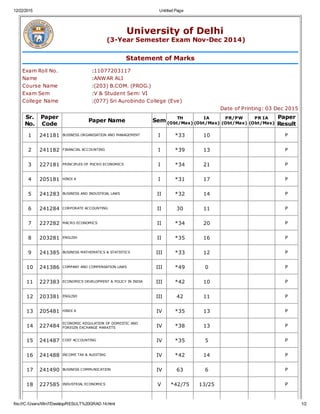 MARKSHEET GRADUATION | PDF