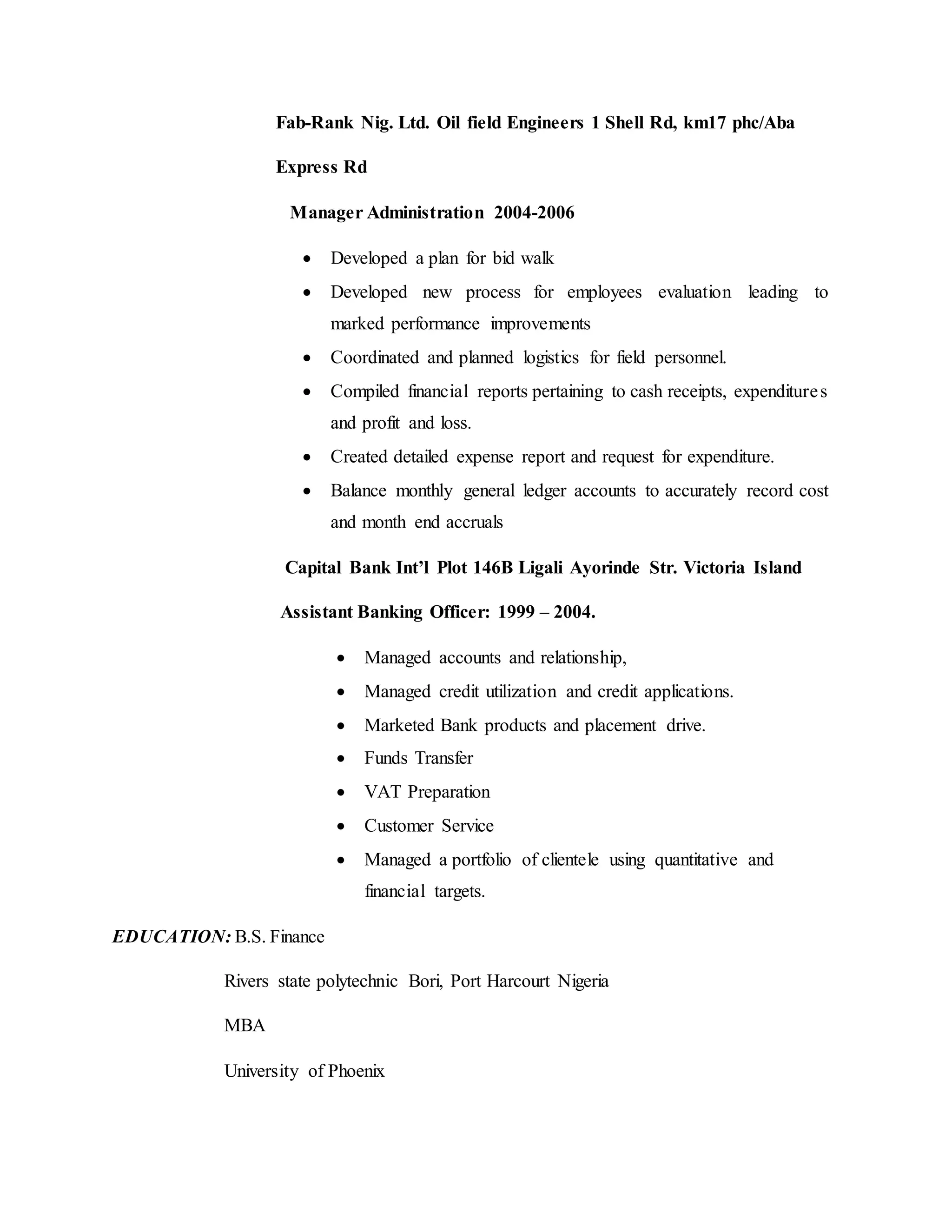 CHRISTOPHER IRISOMINABO Resume A1 | PDF