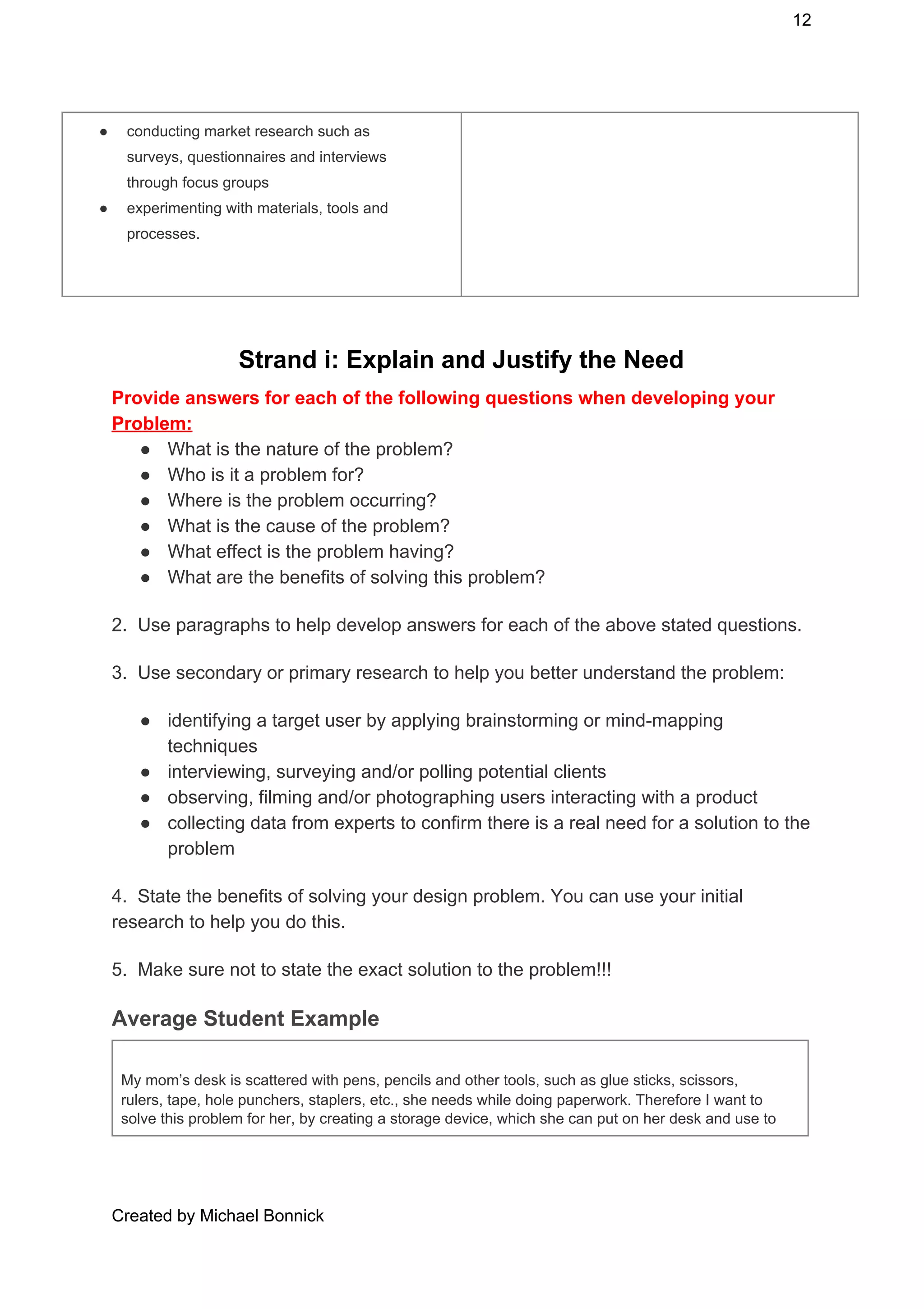 MYP Design Cycle Resource | PDF