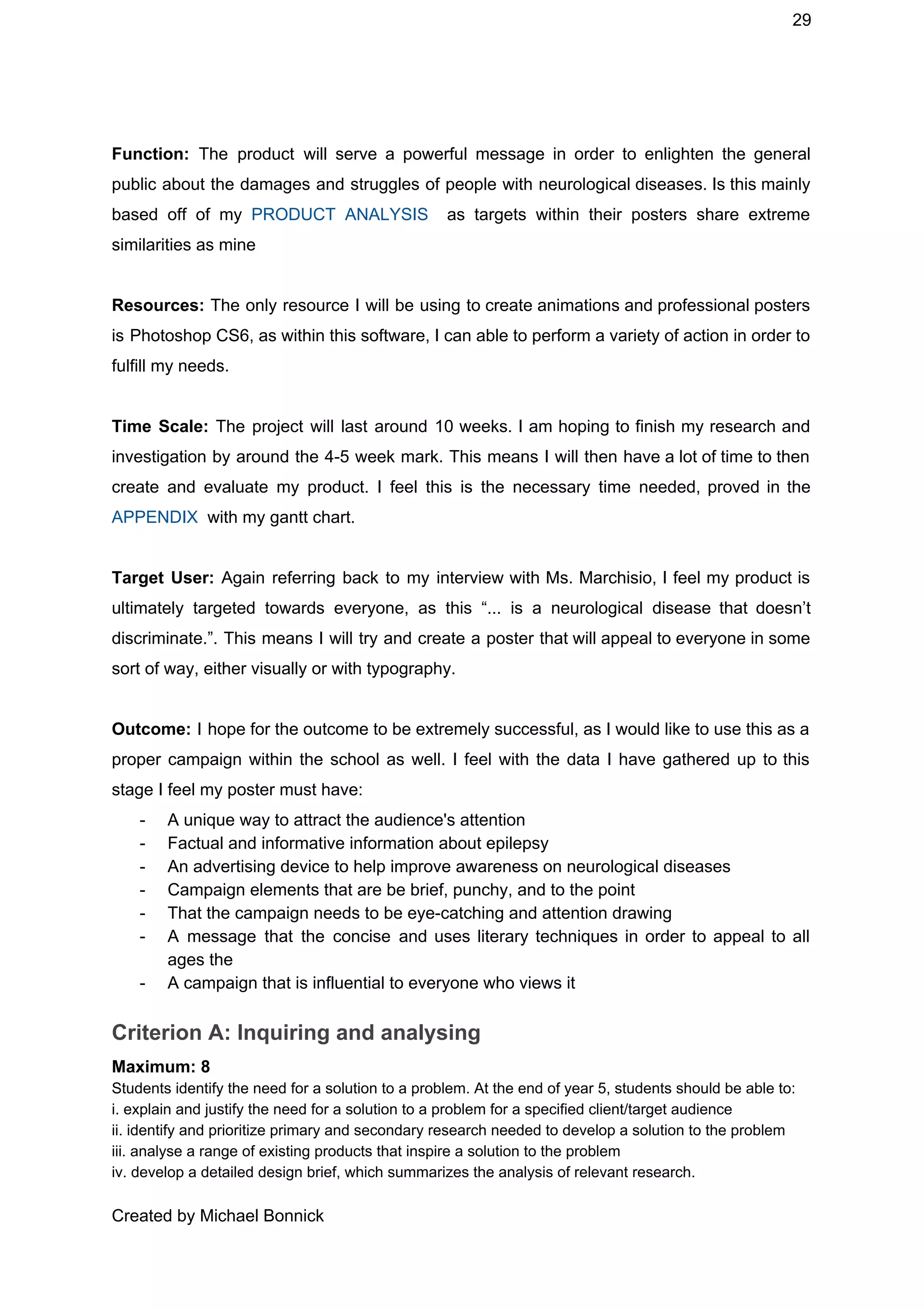 MYP Design Cycle Resource | PDF