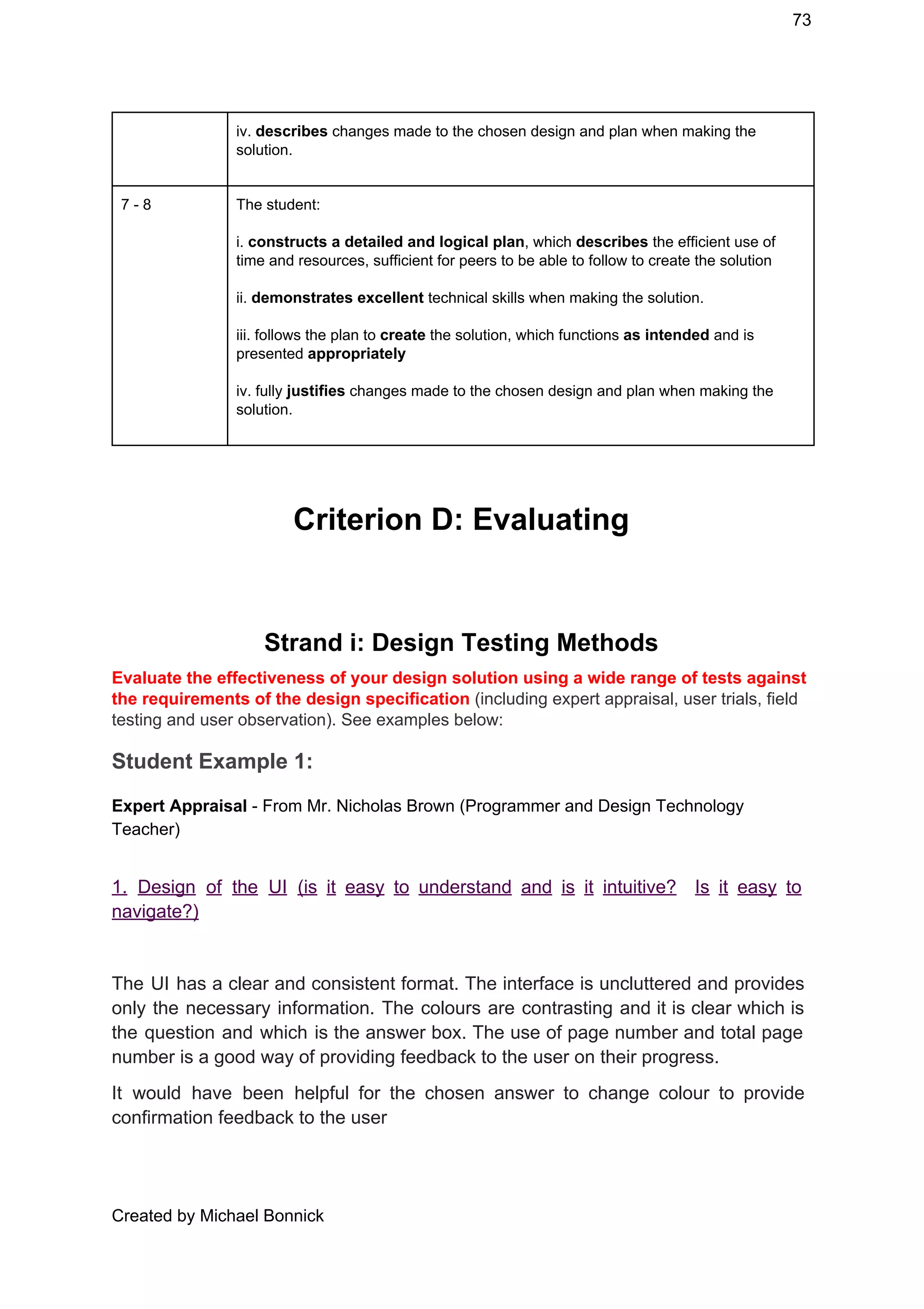 MYP Design Cycle Resource | PDF