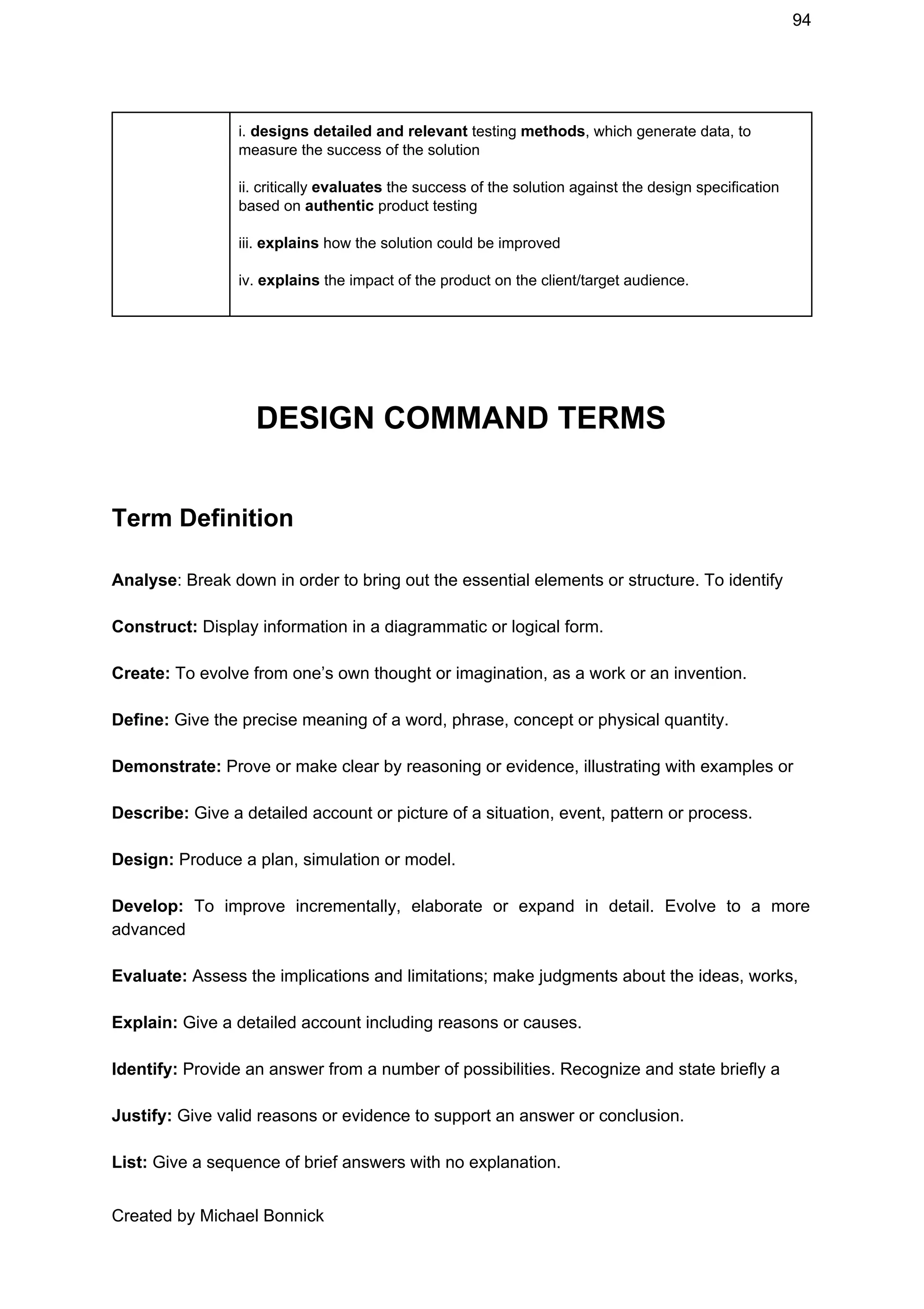 MYP Design Cycle Resource | PDF