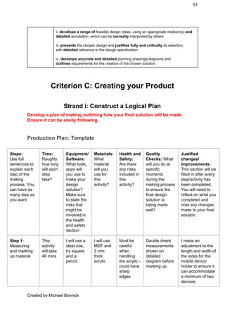 MYP Design Cycle Resource | PDF