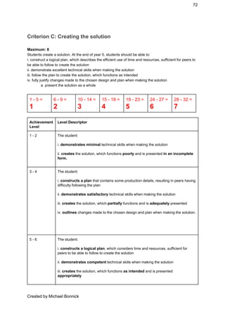 MYP Design Cycle Resource | PDF